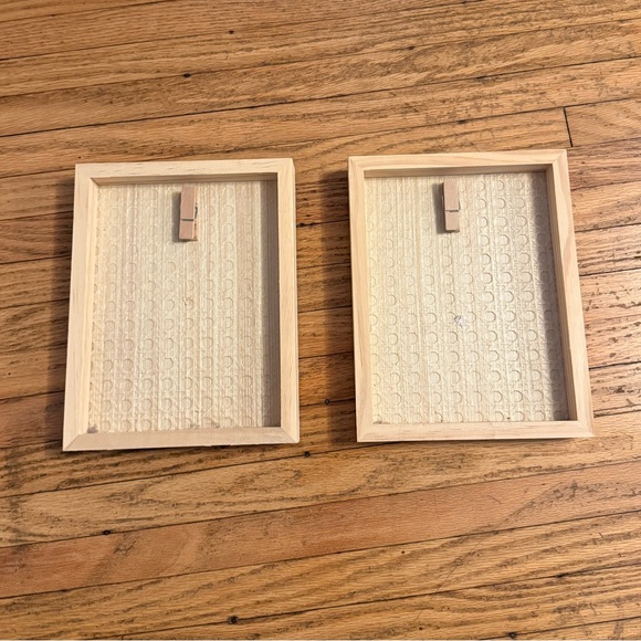 Wall Decor | Set Of 2 Small Rattan Cane Webbing Frames With ...